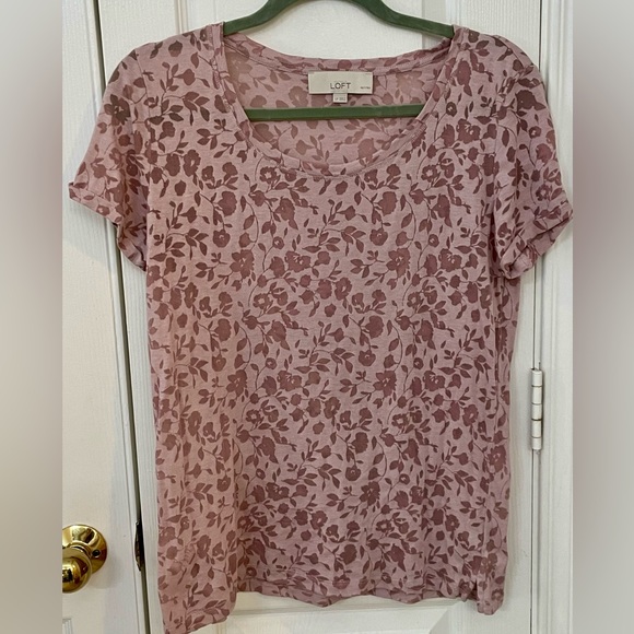 LOFT | Tops | Loft Petites Sz Lp Euc Darklt Color Soft Tee With Sheer ...